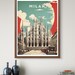 Milan Poster Stunning Vintage Style Art Print of Milan Cathedral ...