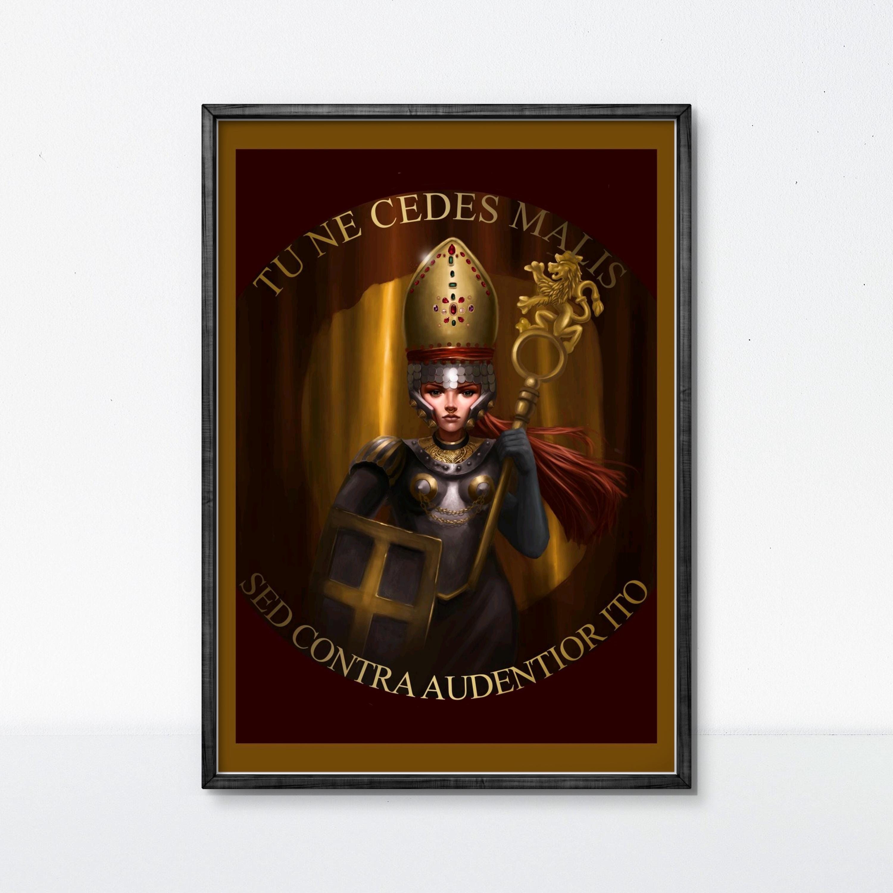 Fortitude Poster, Seven Virtues Collection, Latin Courage Quote Wall ...