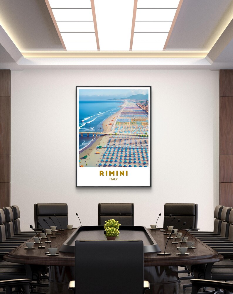 Rimini Poster Beautiful Art Print of the Vibrant Rimini Beachfront ...