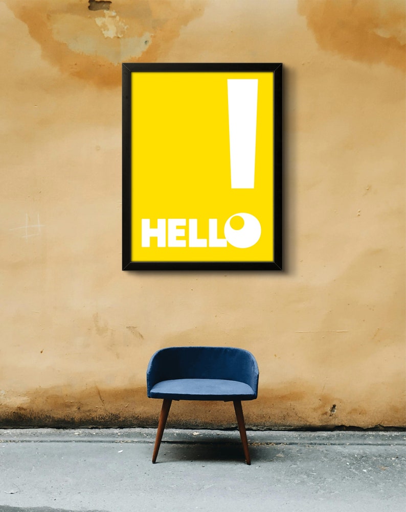 Hello Poster, Yellow Poster yellow 'hello' Greeting Poster Warm Welcome ...