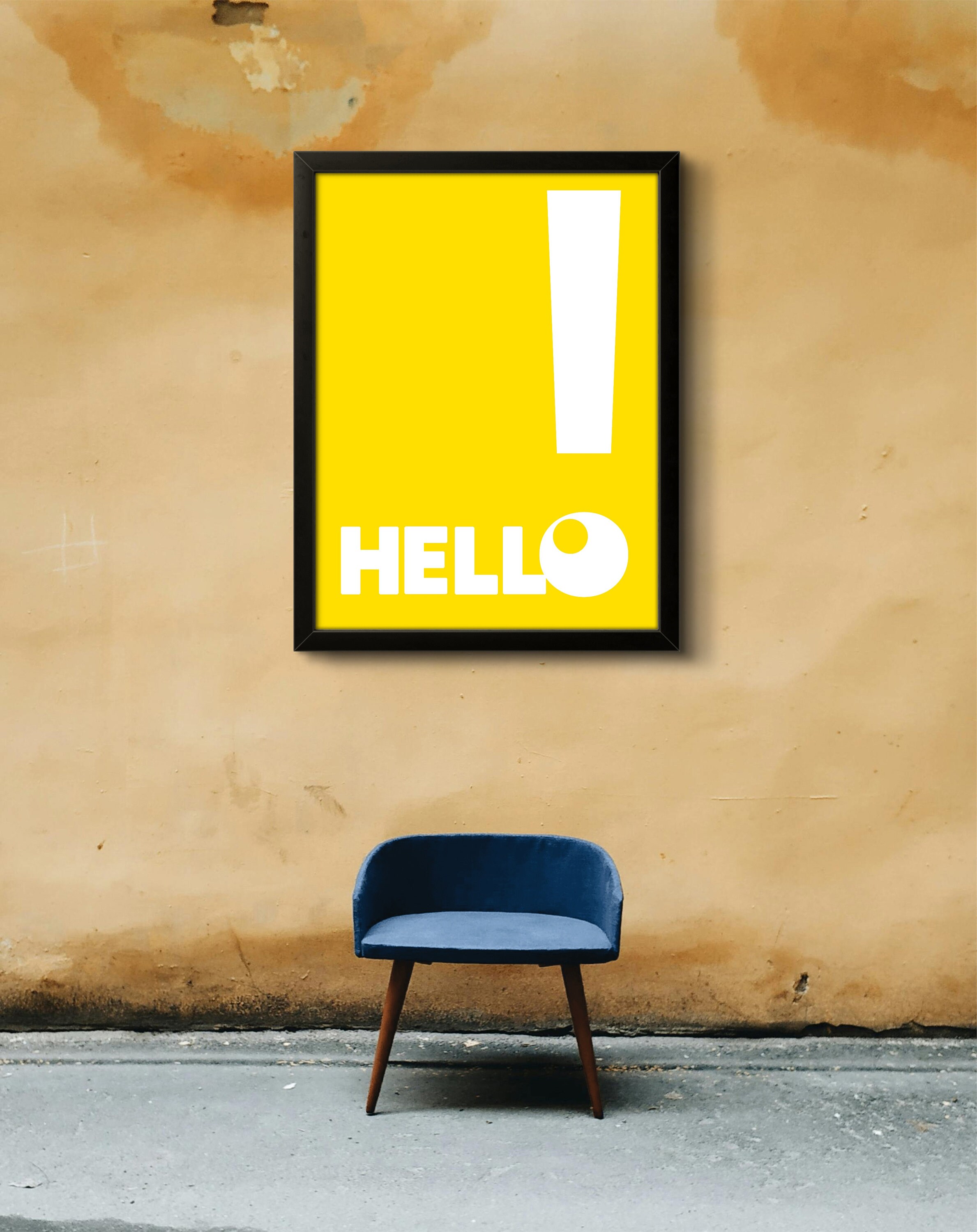 Hello Poster, Yellow Poster yellow 'hello' Greeting Poster Warm Welcome ...