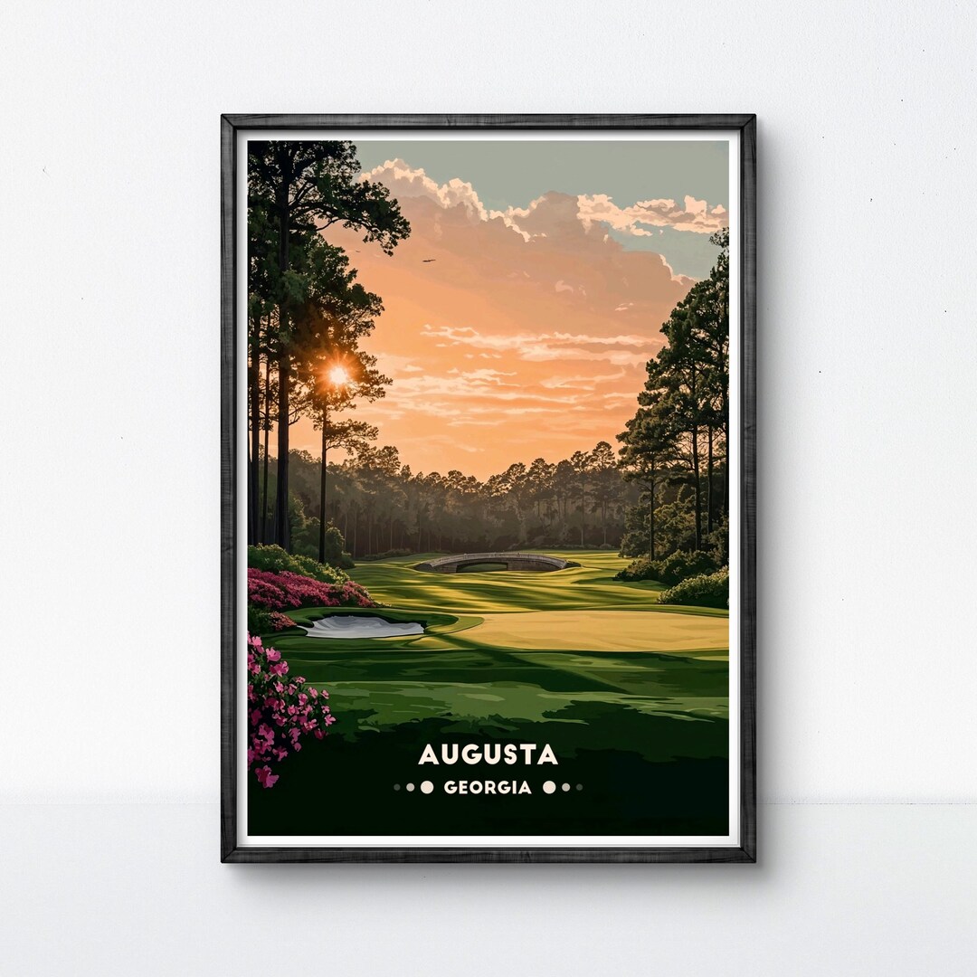 Augusta Golf Course Poster: Vintage Travel Art Print, Golfer Gift - Etsy