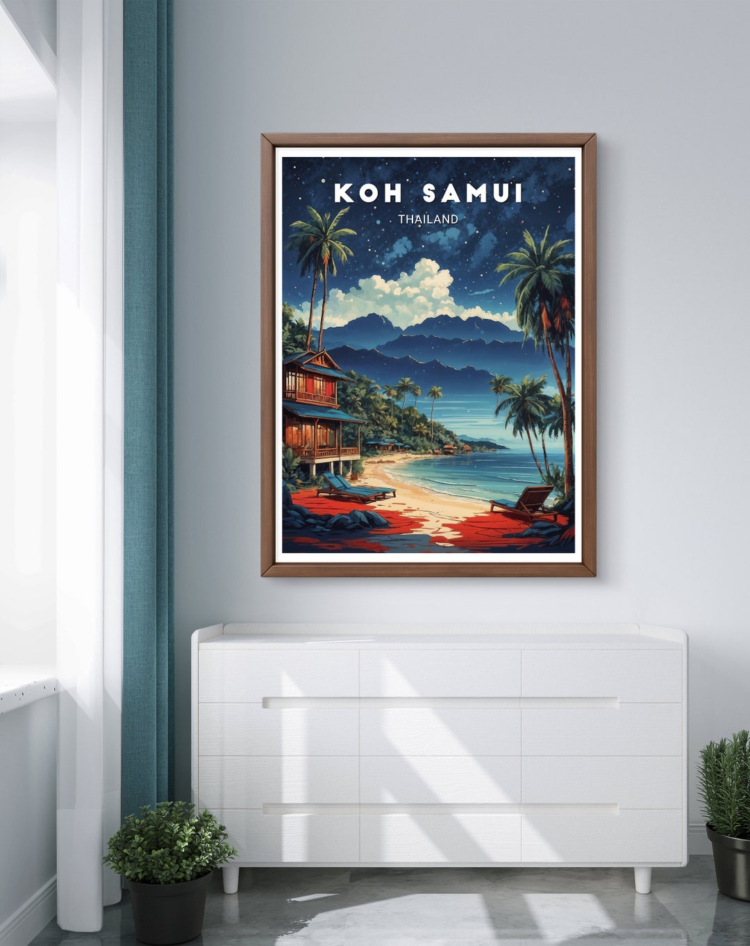 Koh Samui Poster Stunning Art Print of Koh Samui's Tropical Beach at ...