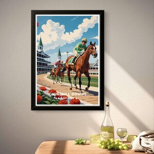 Churchill Downs Vintage Poster | Kentucky Horse Racing Print With ...