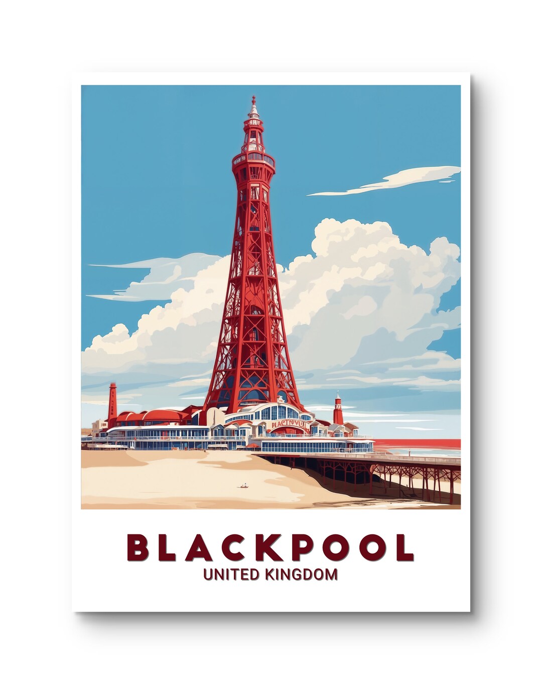 Blackpool Poster - Stunning Art Print of Blackpool Tower and Promenade ...