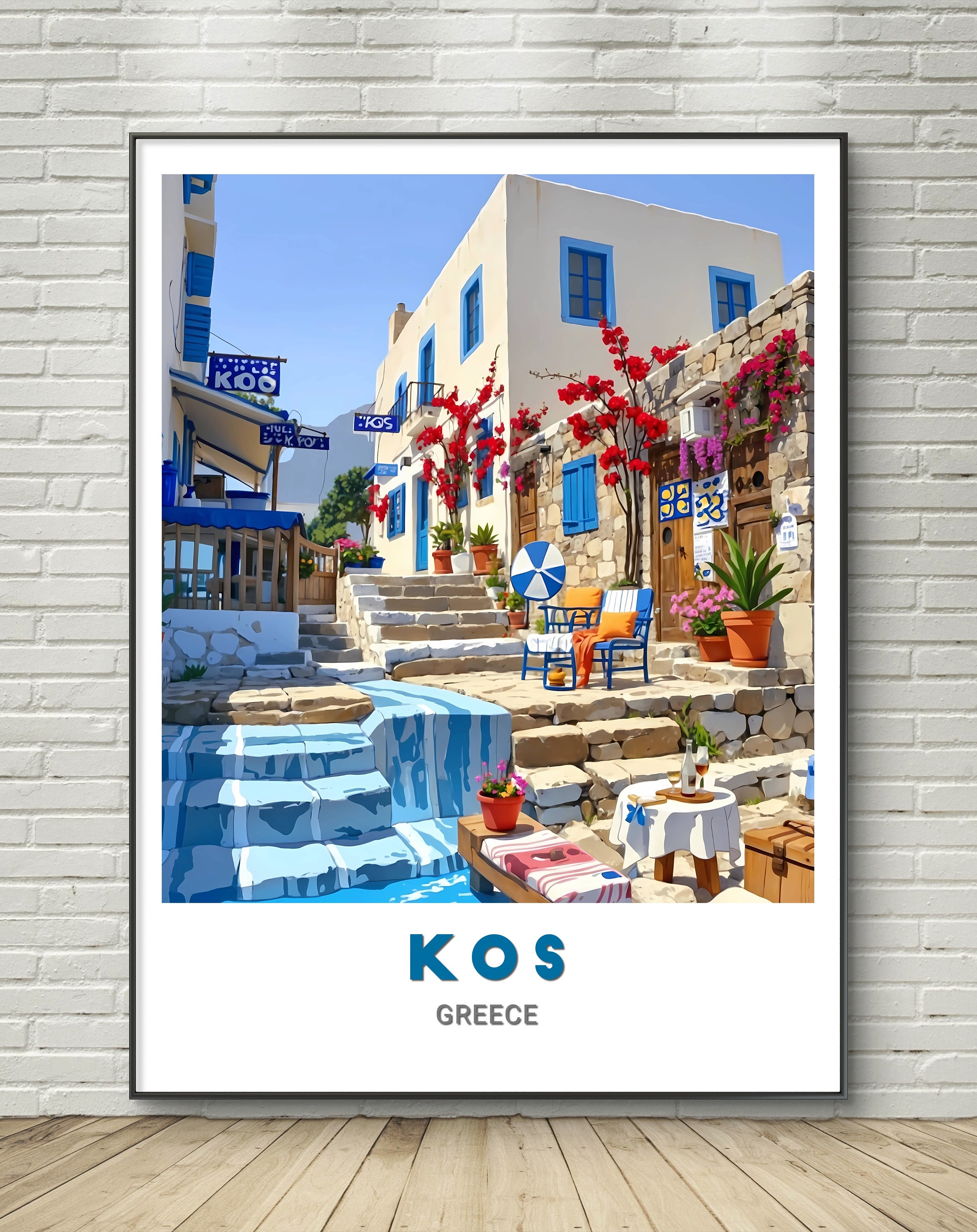 Kos Poster Enchanting Streets of Kos Greece Art Print Ideal for Home or ...