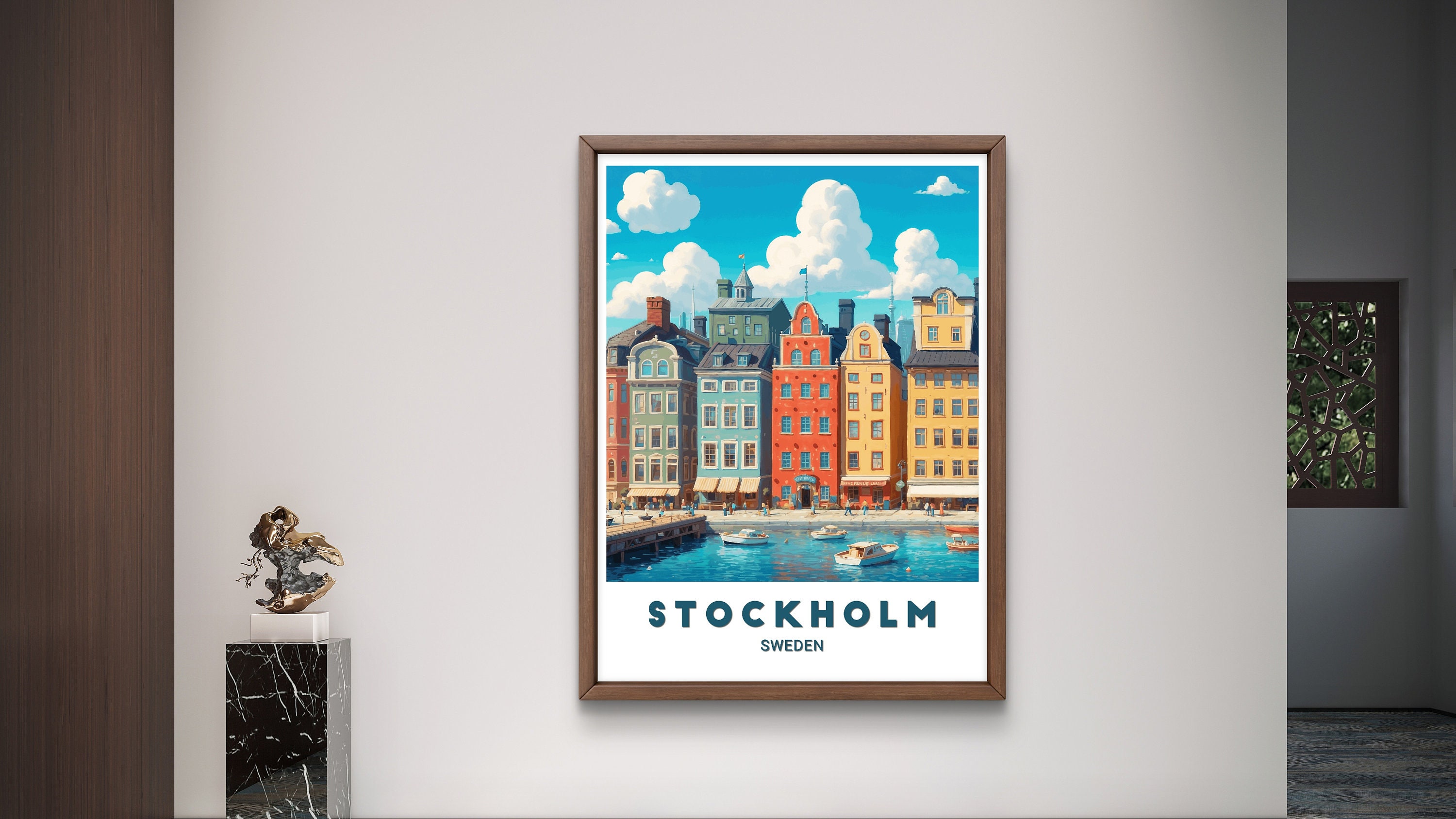 Stockholm Poster: Vibrant Colors of the Historic Gamla Stan Perfect ...