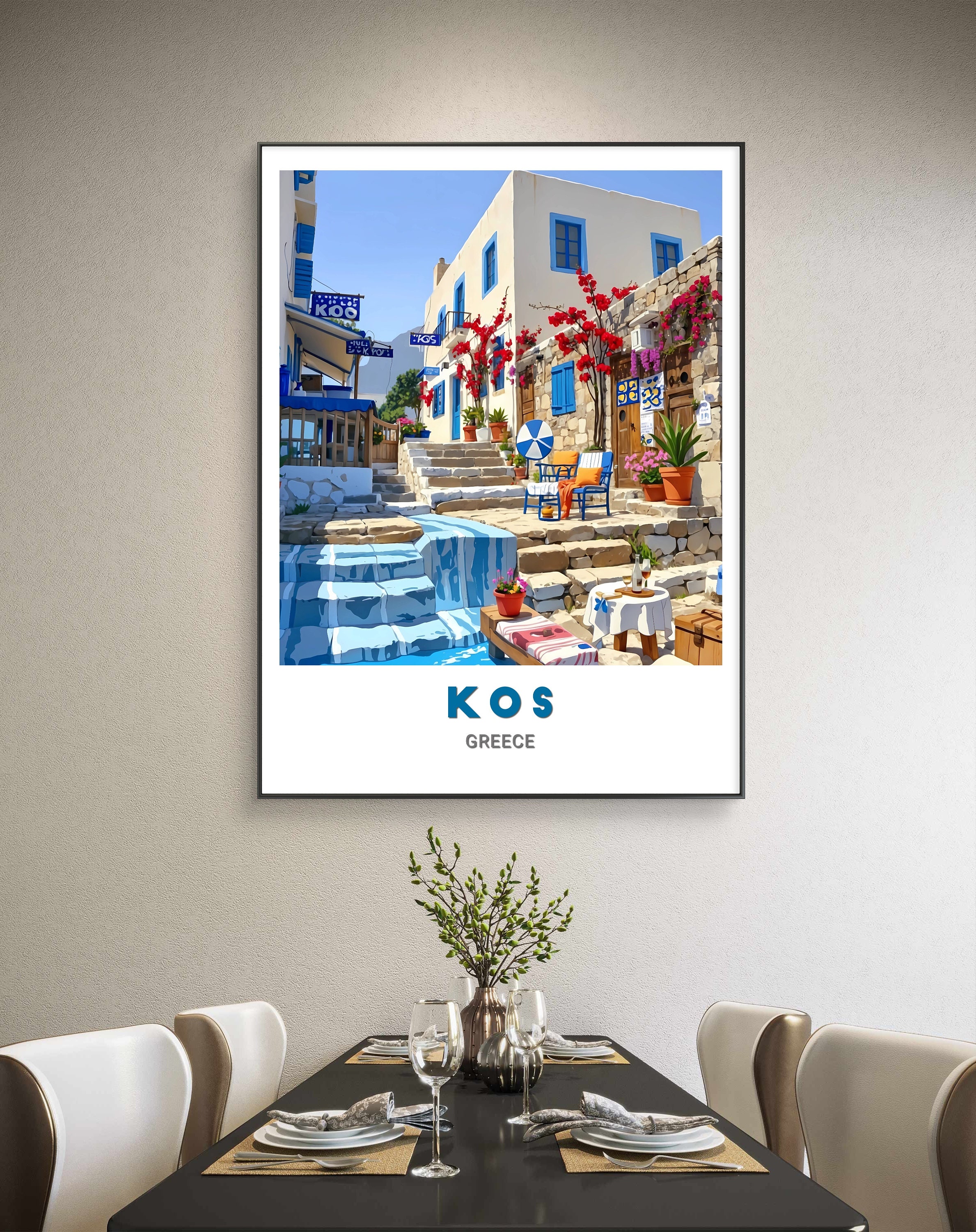 Kos Poster Enchanting Streets of Kos Greece Art Print Ideal for Home or ...
