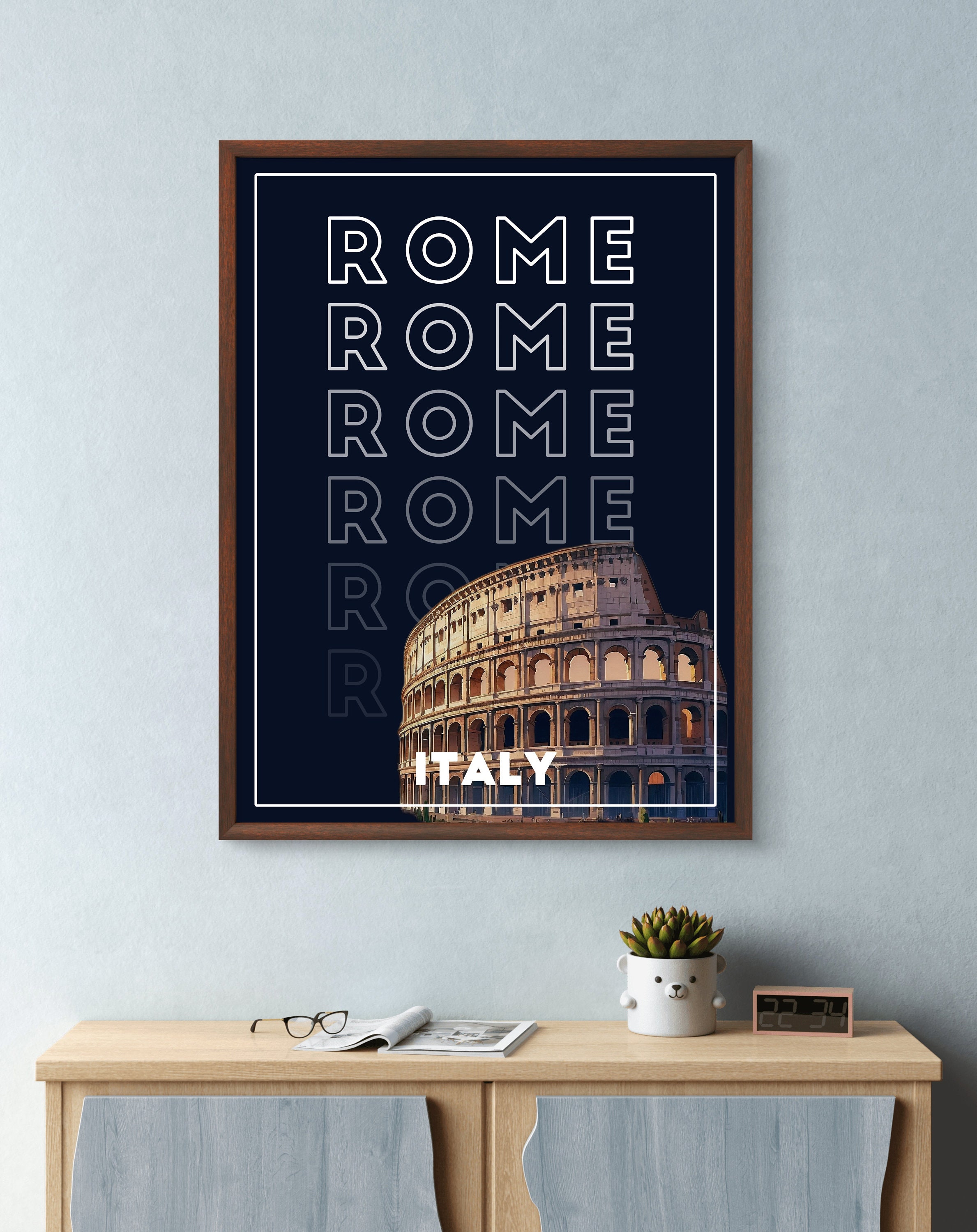 Rome Colosseum Wall Art Ancient Rome Poster, Vintage Italy Travel Print ...