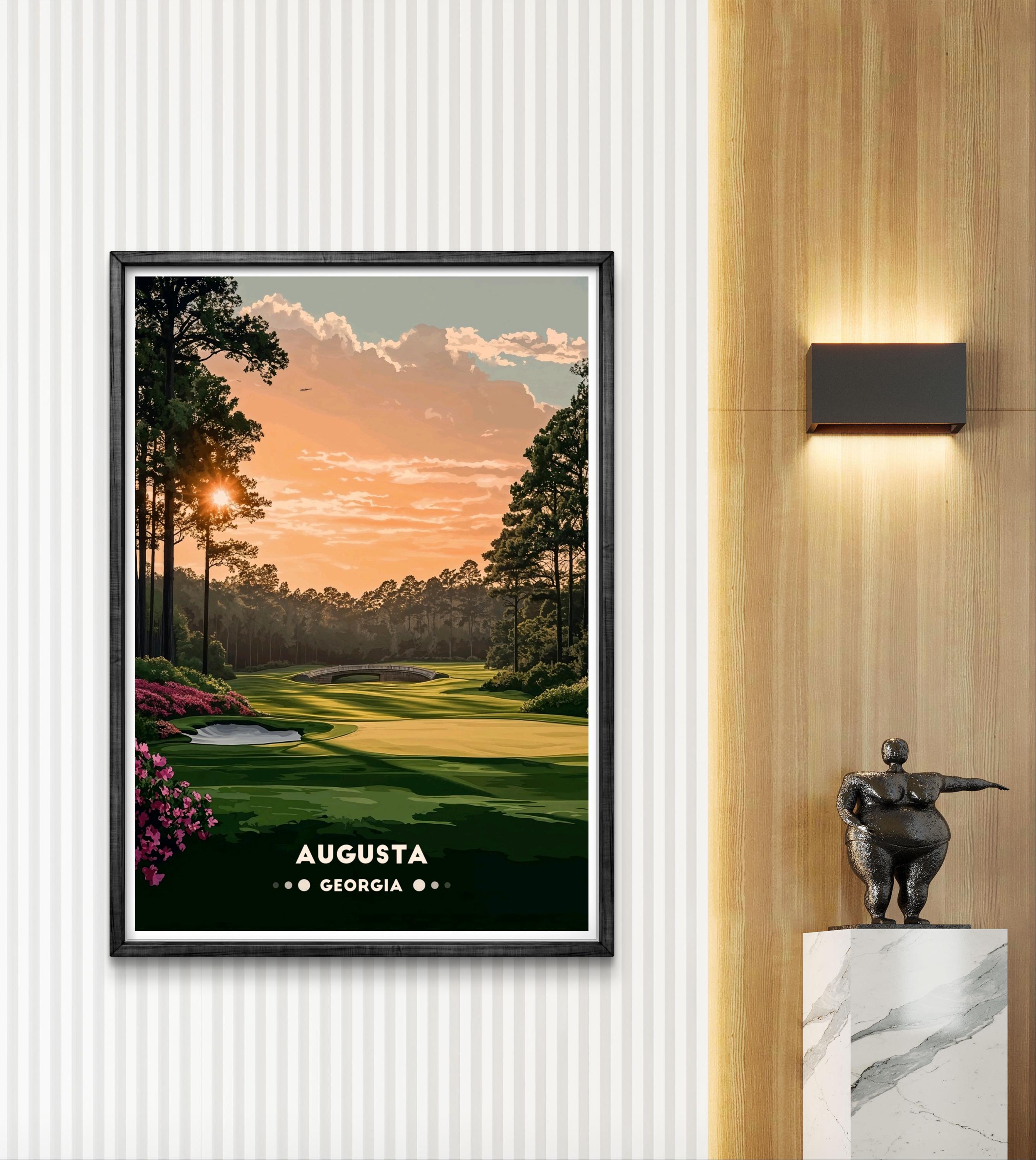Augusta Golf Course Poster: Vintage Travel Art Print, Golfer Gift - Etsy