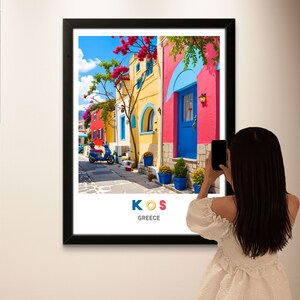 Kos Poster - Vibrant Streets of Kos Greece Wall Art - Perfect Home ...
