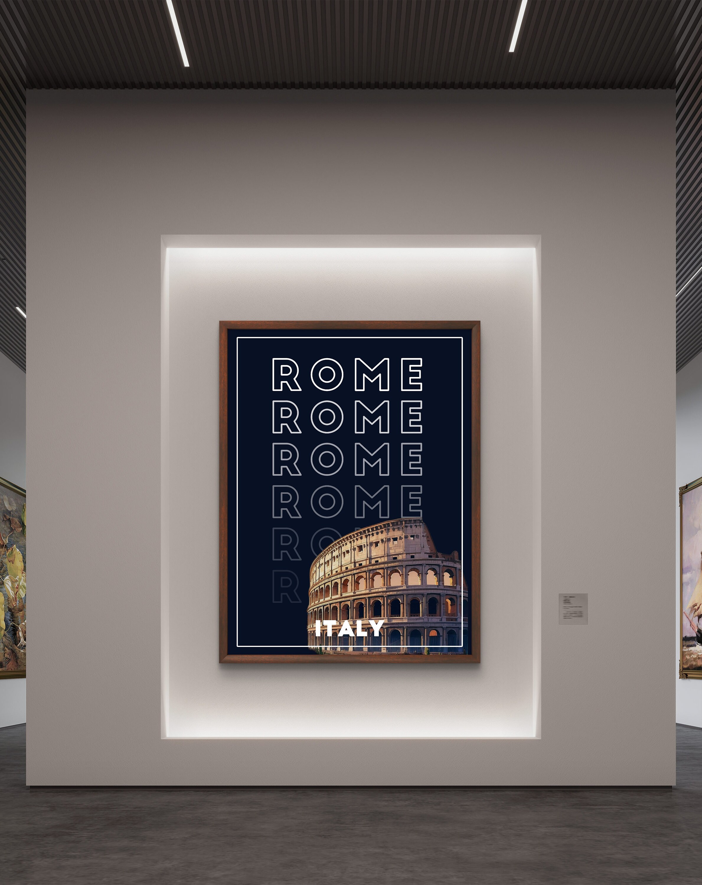 Rome Colosseum Wall Art Ancient Rome Poster, Vintage Italy Travel Print ...