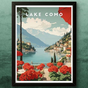Lake Como Poster - Stunning Art Print of Lake Como's Scenic Beauty and ...