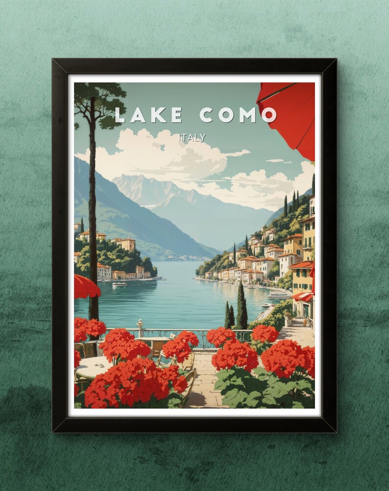 Lake Como Poster - Stunning Art Print of Lake Como's Scenic Beauty and ...