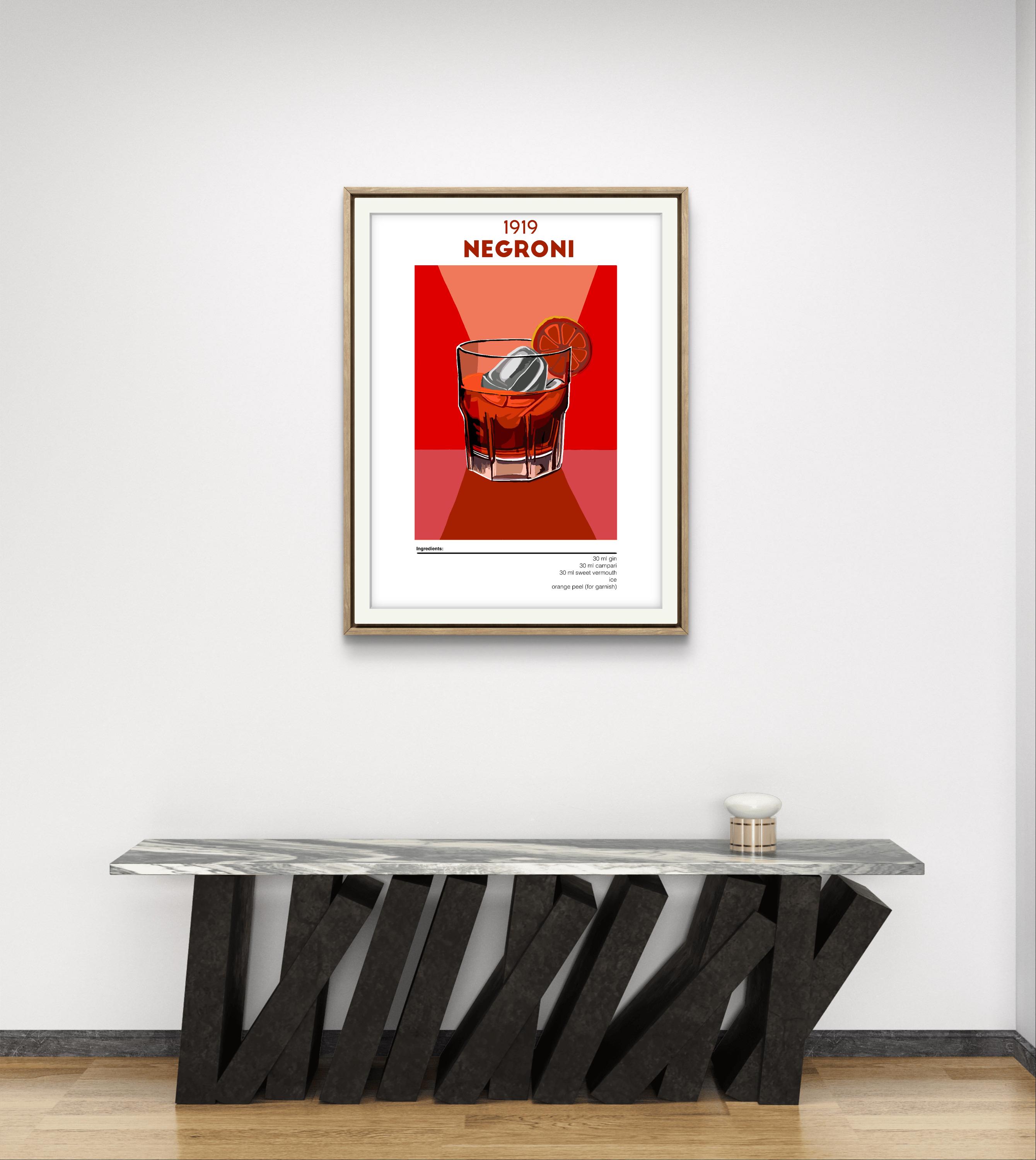 Negroni Print | Italian Cocktail Poster | Vintage Aperitivo Decor ...