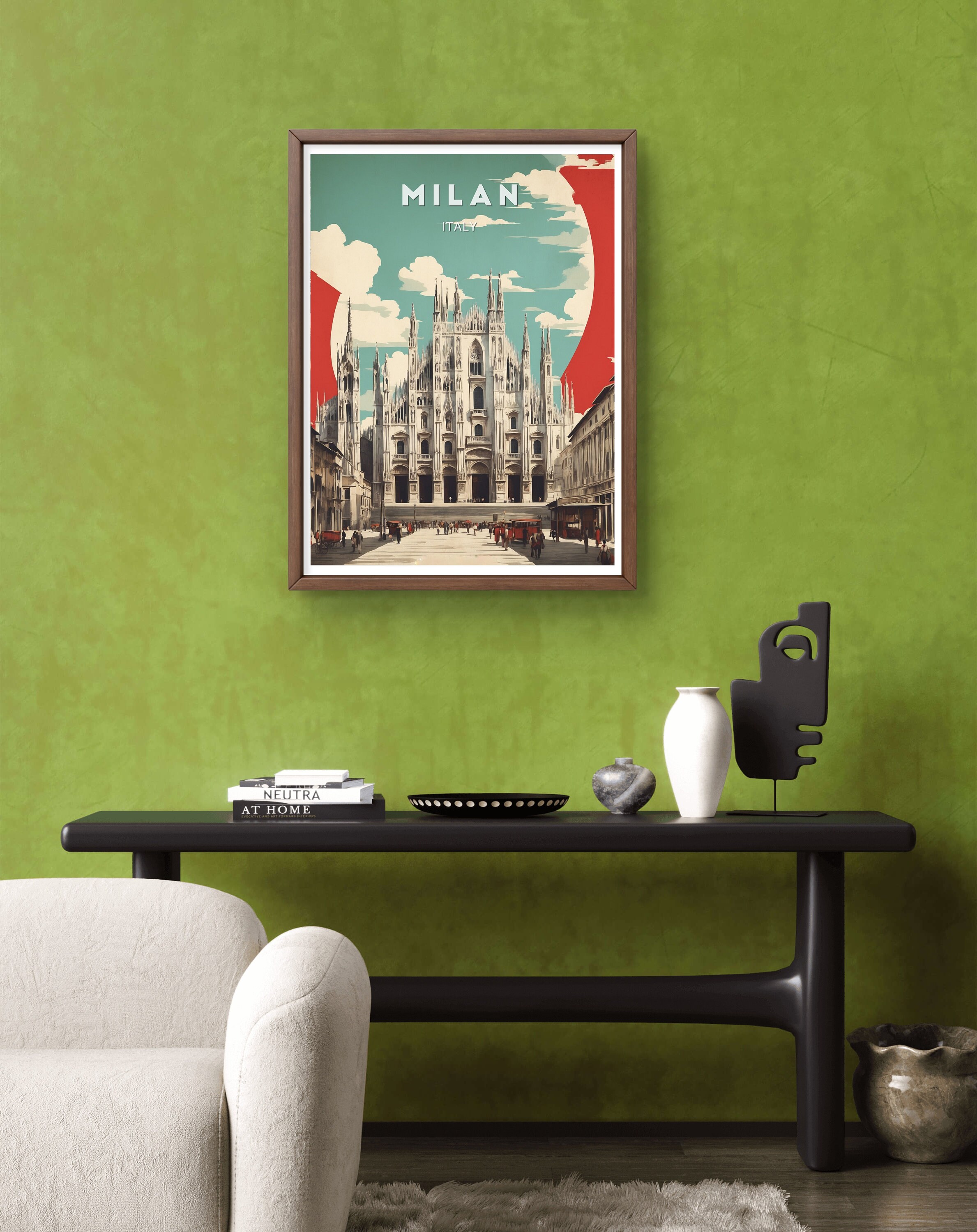 Milan Poster Stunning Vintage Style Art Print of Milan Cathedral ...