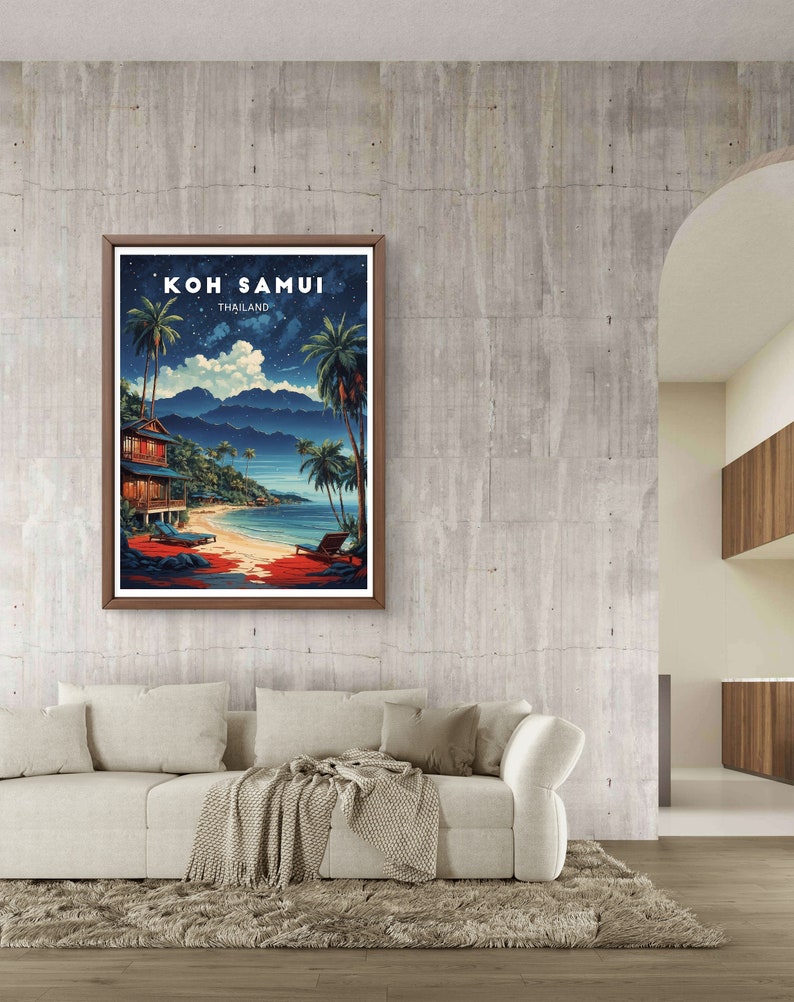 Koh Samui Poster Stunning Art Print of Koh Samui's Tropical Beach at ...