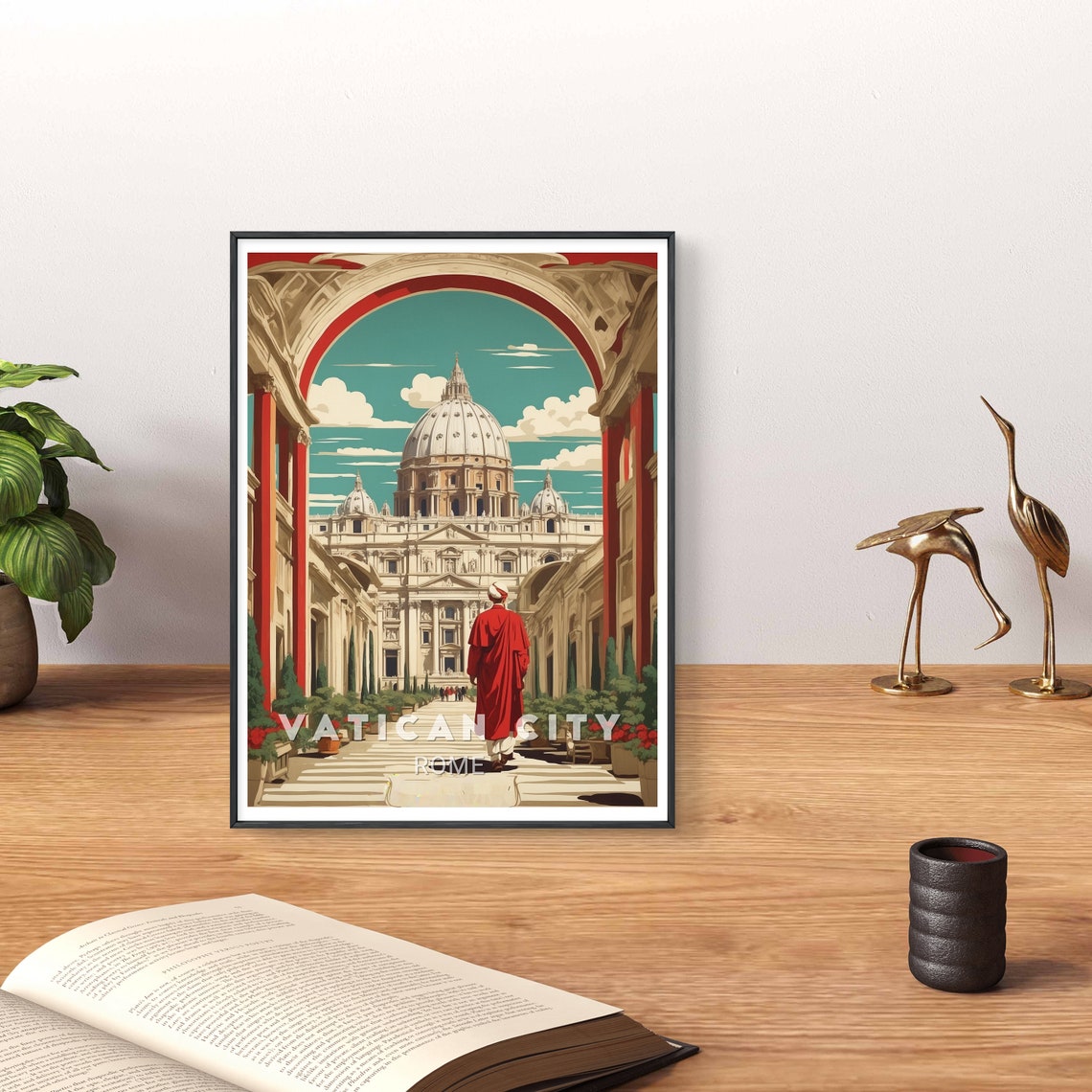 Vatican City Poster Stunning Print of St. Peter's Basilica and Vatican ...