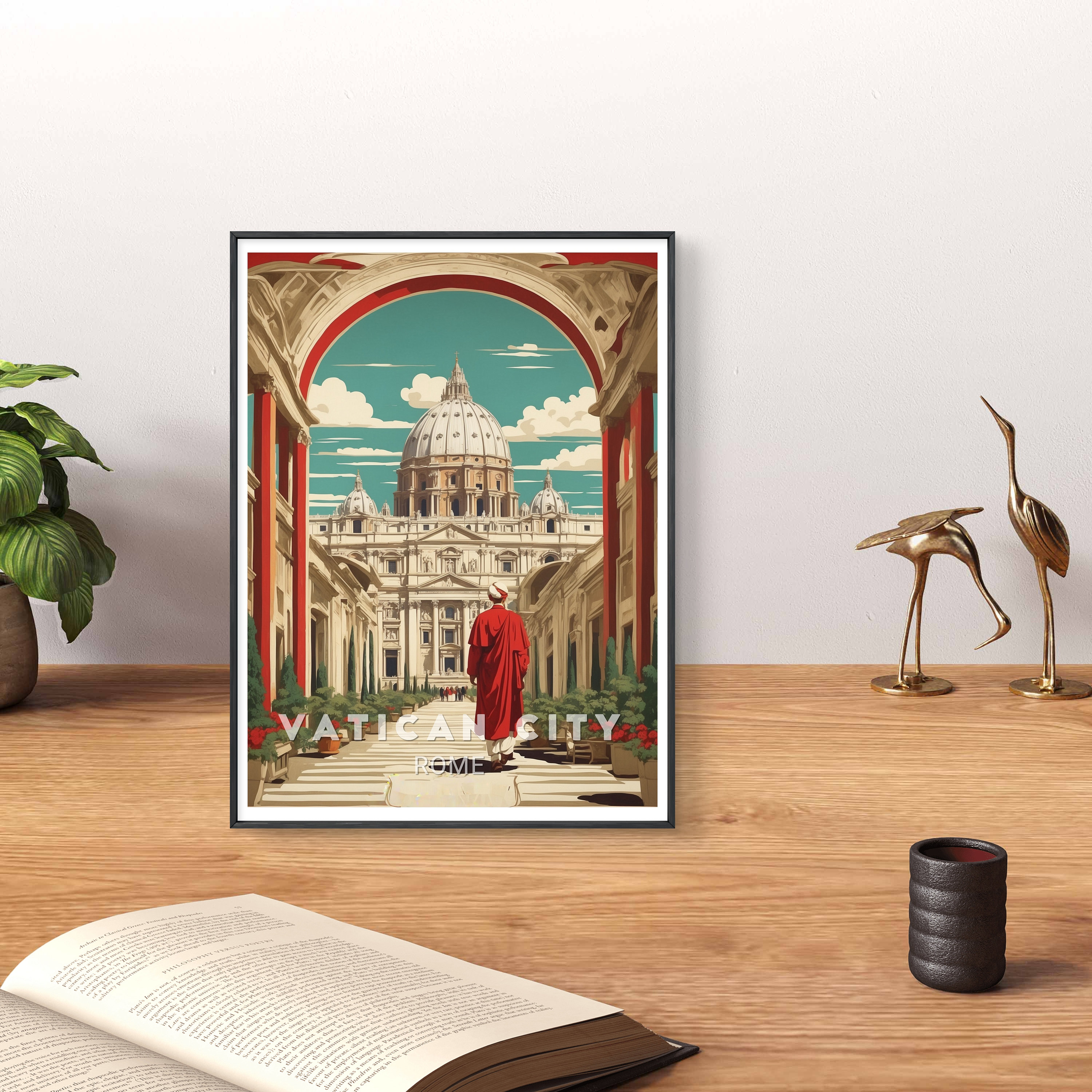 Vatican City Poster Stunning Print of St. Peter's Basilica and Vatican ...