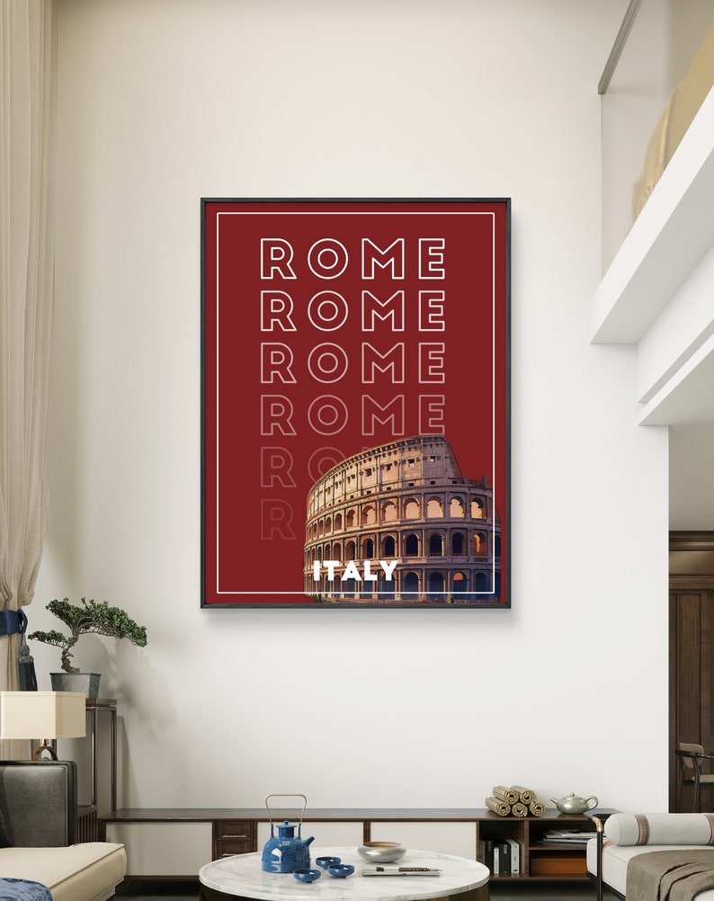 Rome Colosseum Wall Art Ancient Rome Poster, Vintage Italy Travel Print ...