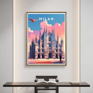 Milan Poster - Stunning Art Print of Milan Cathedral With Vibrant ...