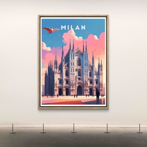 Milan Poster - Stunning Art Print of Milan Cathedral With Vibrant ...