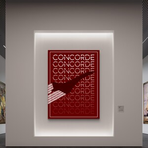 Elegant Red Concorde Jet Art Print Premium Aviation Poster for ...