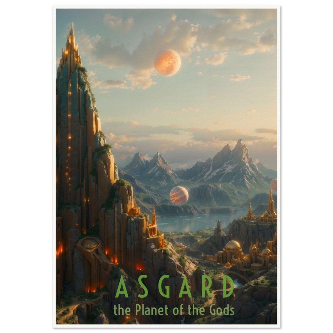 Asgard Poster Mythical Realm Art Print, Vibrant Wall Decor, Ideal for ...