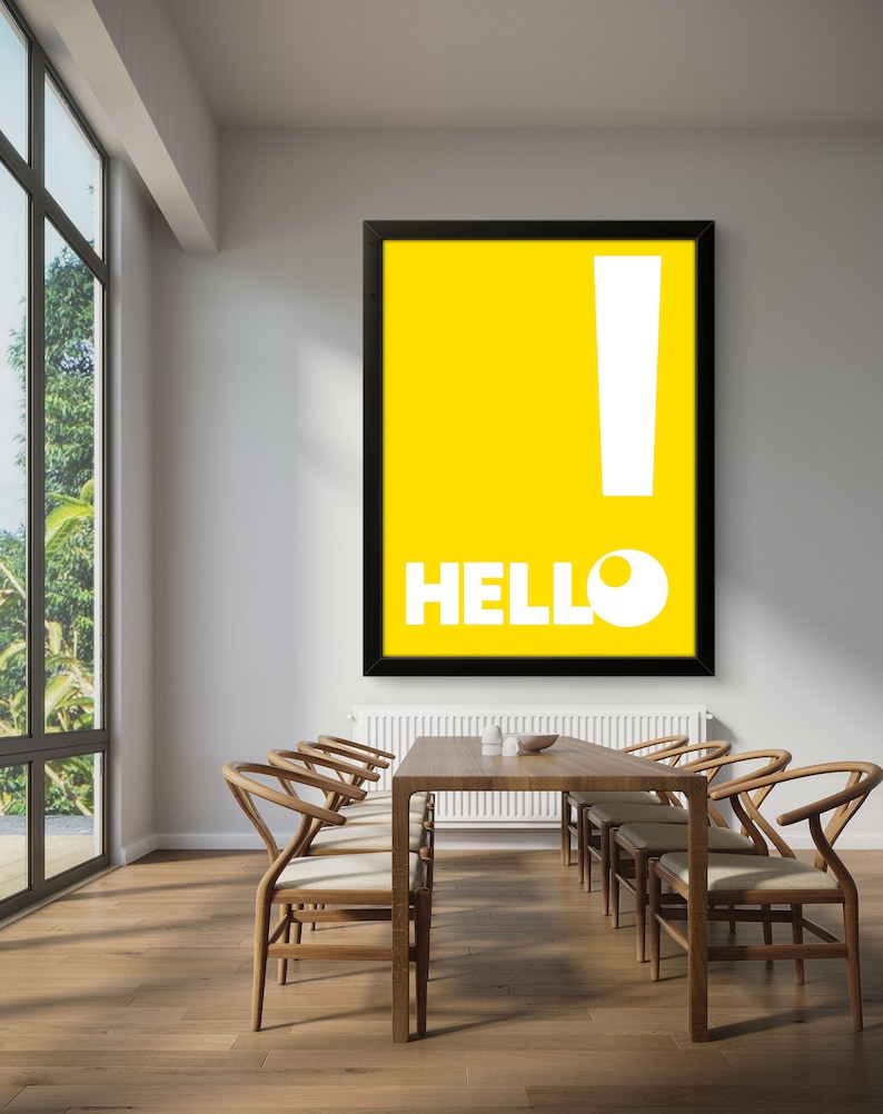 Hello Poster, Yellow Poster yellow 'hello' Greeting Poster Warm Welcome ...