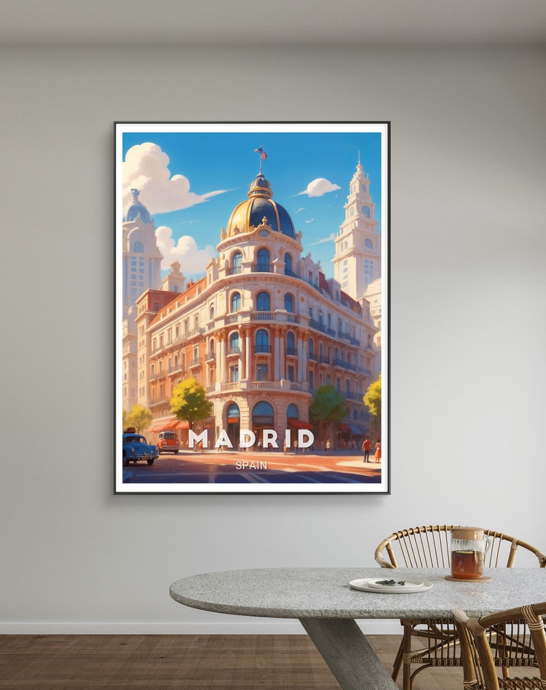 Madrid Poster Stunning Art Print of Madrid's Iconic Architecture and ...