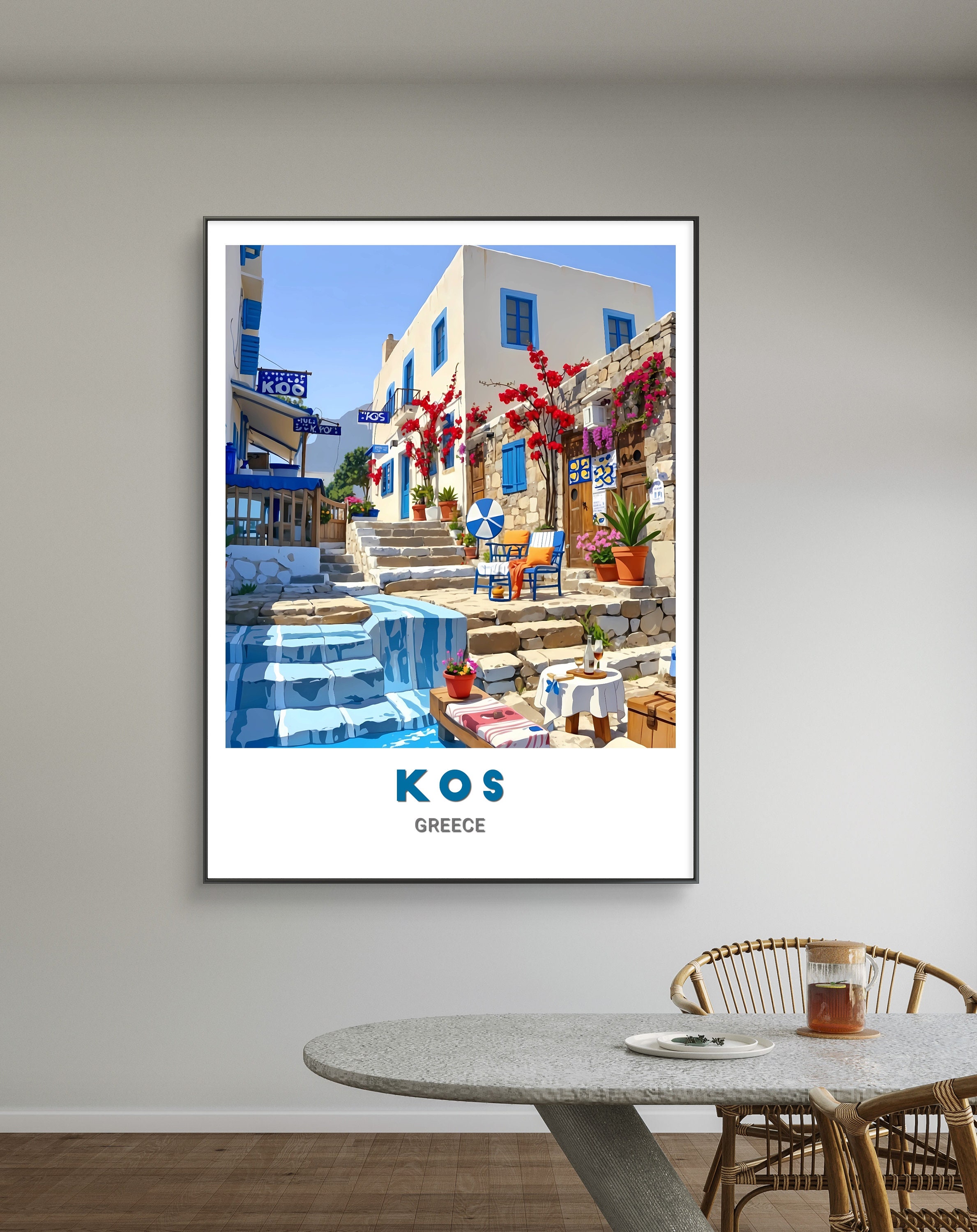 Kos Poster Enchanting Streets of Kos Greece Art Print Ideal for Home or ...