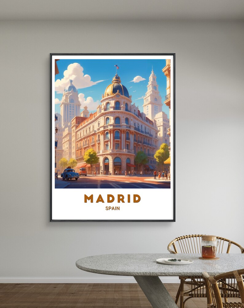 Madrid Poster Stunning Art Print of Madrid's Iconic Architecture and ...