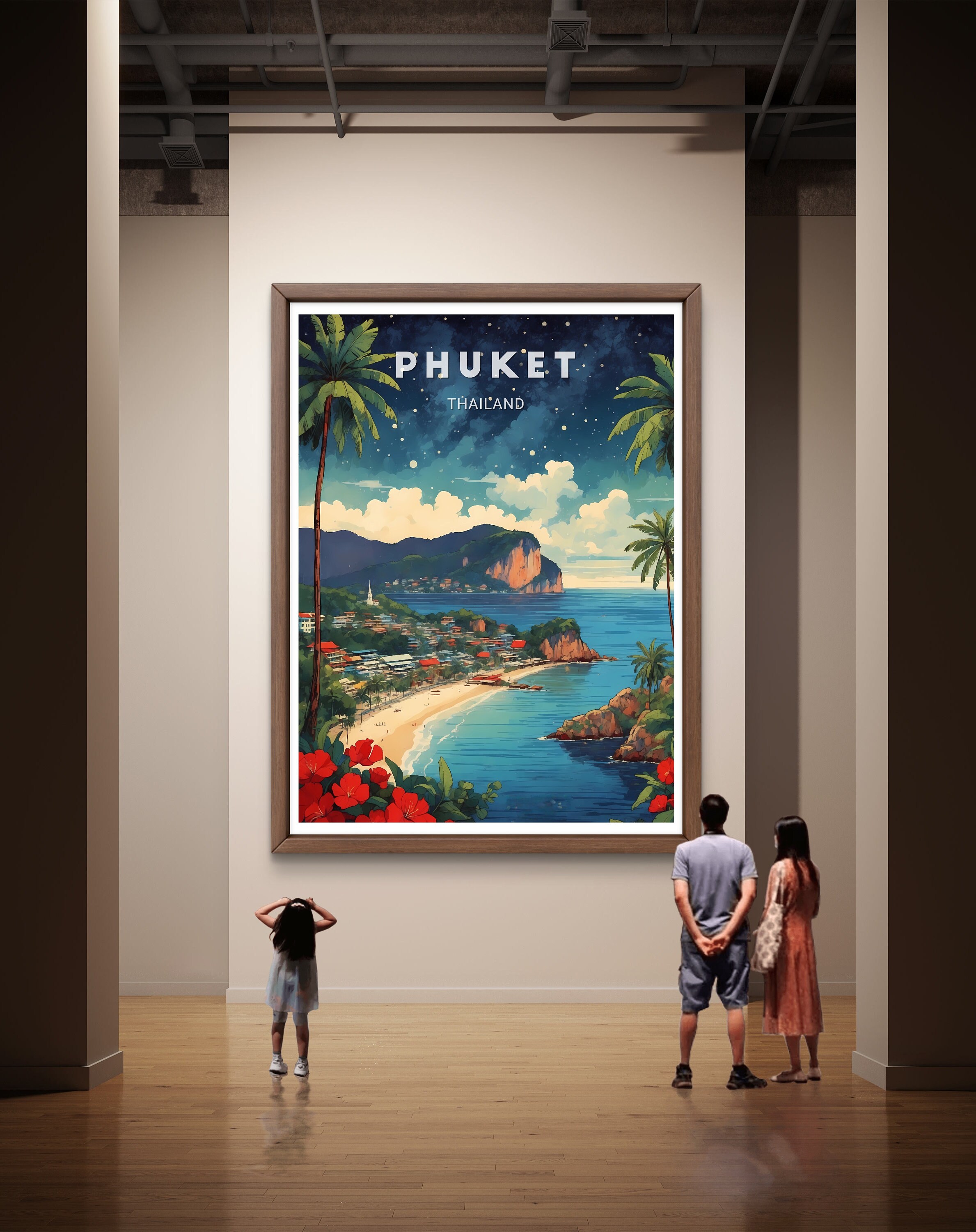 Phuket Poster Stunning Tropical Nightscape Art Print With Vibrant ...