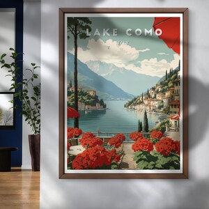 Lake Como Poster - Stunning Art Print of Lake Como's Scenic Beauty and ...