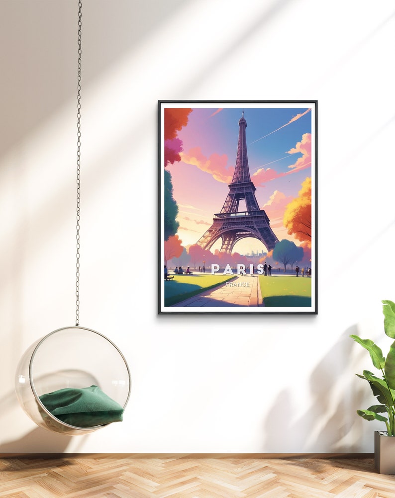 Paris Poster Enchanting Eiffel Tower Sunset, Perfect for Home, Office ...
