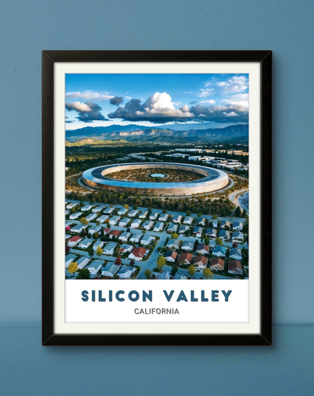 Silicon Valley Poster: Modern Aerial View Art Print - Etsy