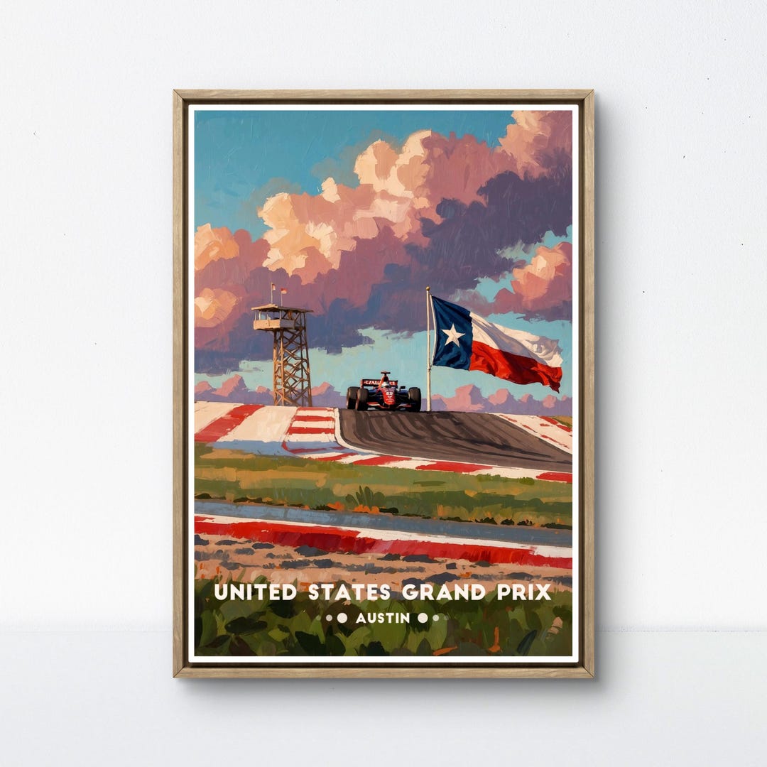 United States Grand Prix Poster – Formula 1 Racing at Circuit of the ...
