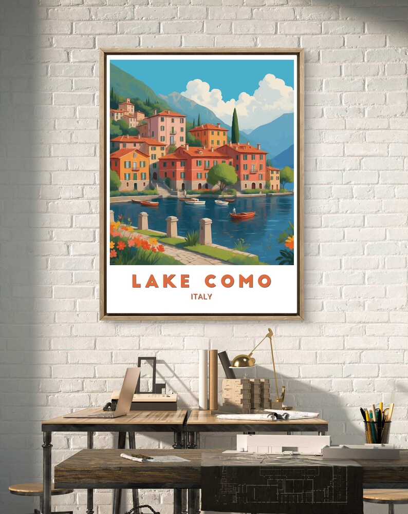 Lake Como Poster Stunning Art Print Showcasing the Picturesque Charm ...