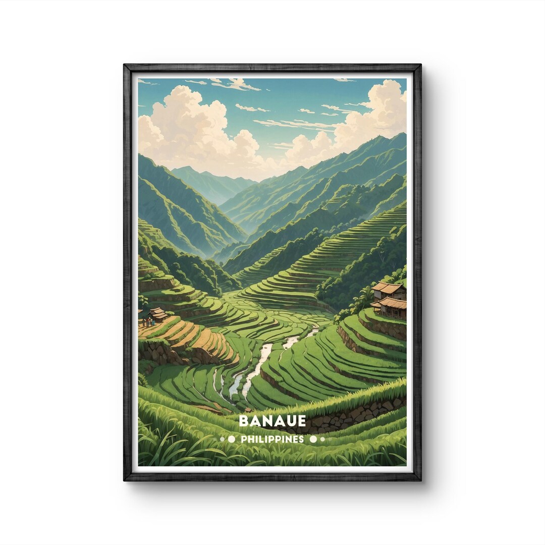 Banaue Philippines Vintage Poster - Stunning Rice Terraces Landscape ...