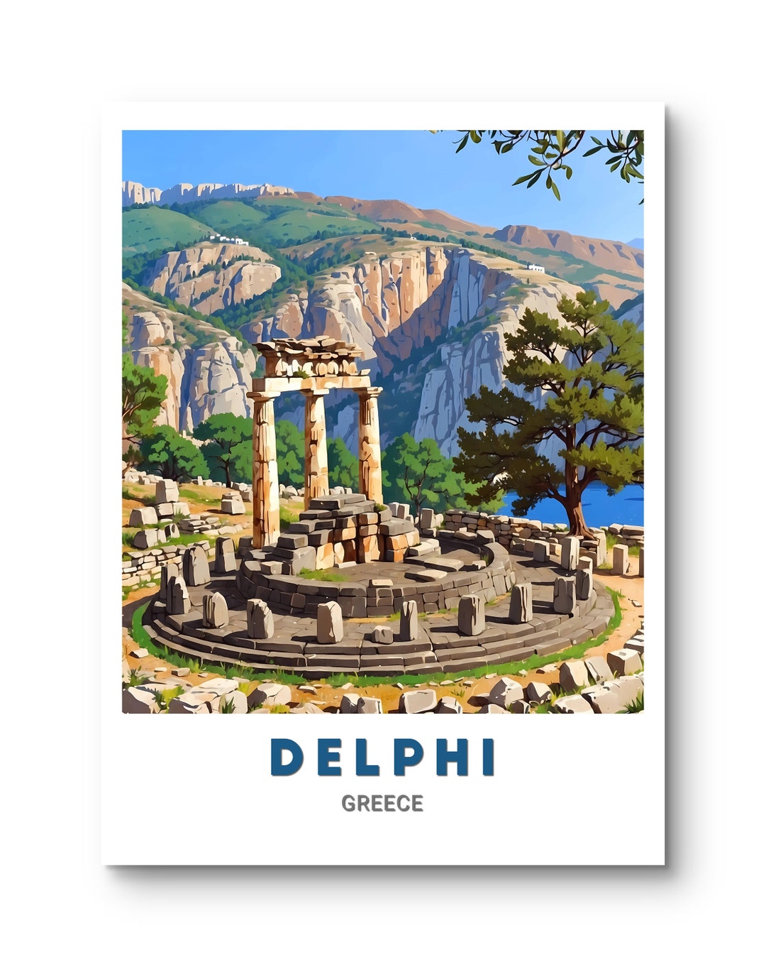 Delphi Poster - Stunning Ancient Ruins of Delphi, Greece Art Print ...