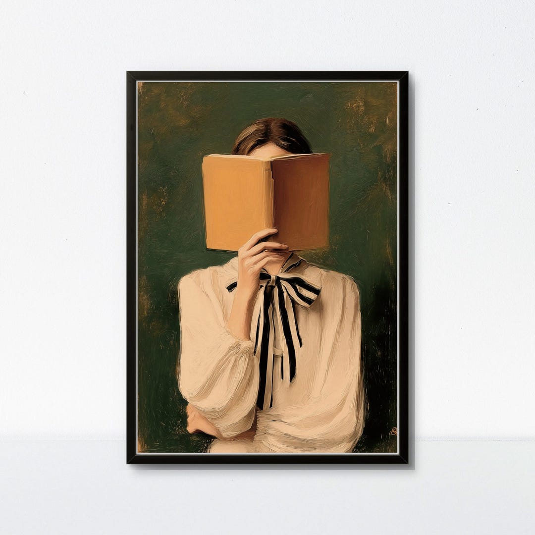 Woman Poster Wall Art: Reading Portrait Vintage Style - Etsy