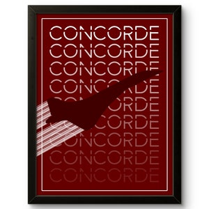 Elegant Red Concorde Jet Art Print Premium Aviation Poster for ...