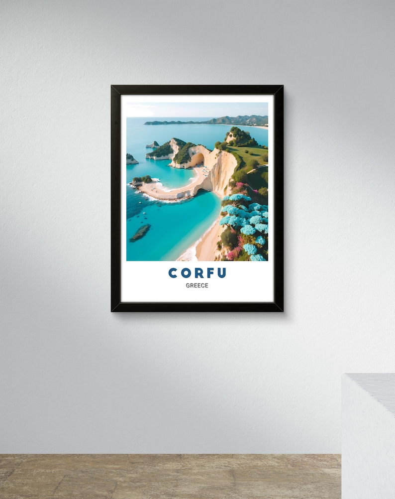 Corfu Poster Stunning Coastal View of Corfu, Greece Art Print Perfect ...