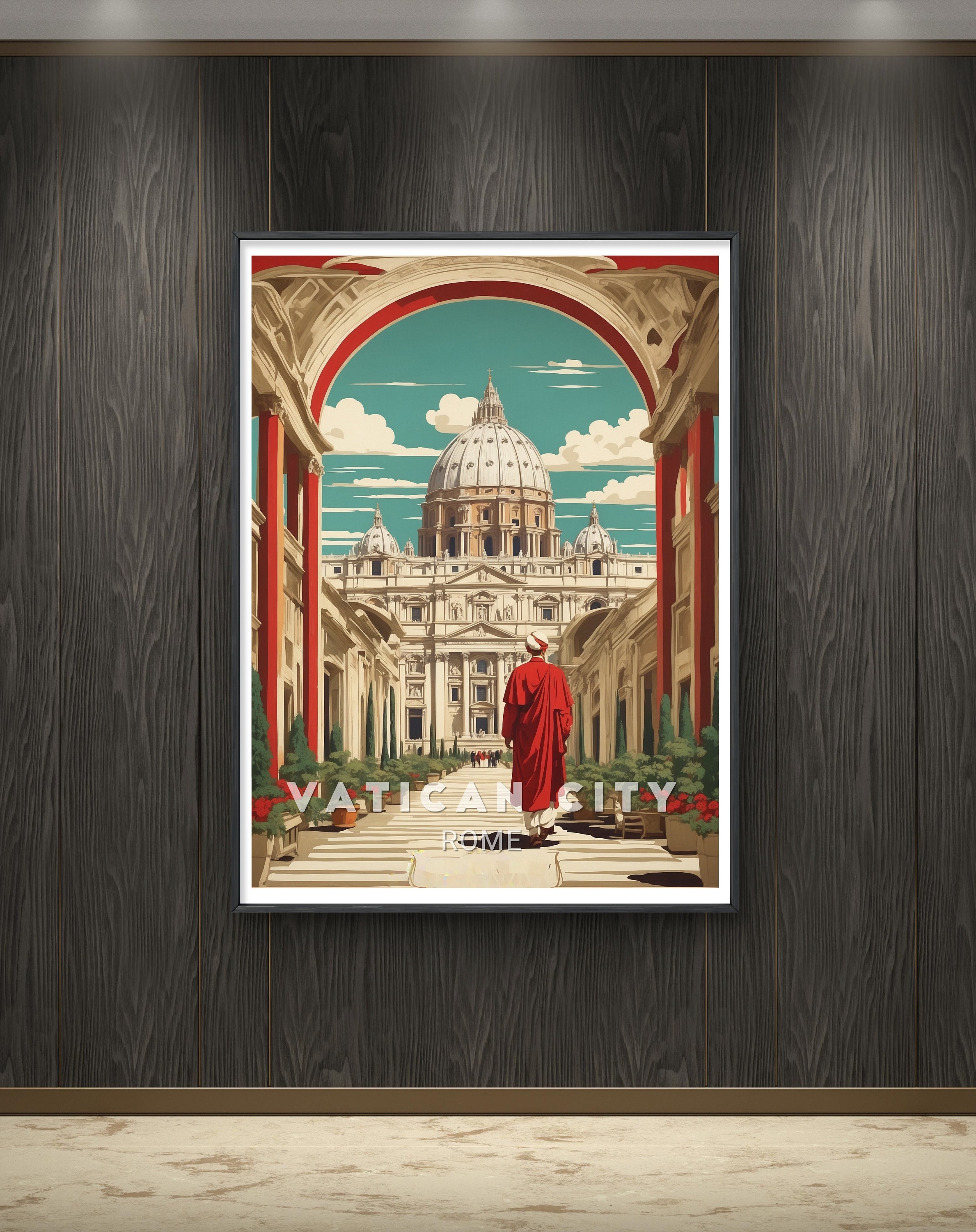 Vatican City Poster Stunning Print of St. Peter's Basilica and Vatican ...