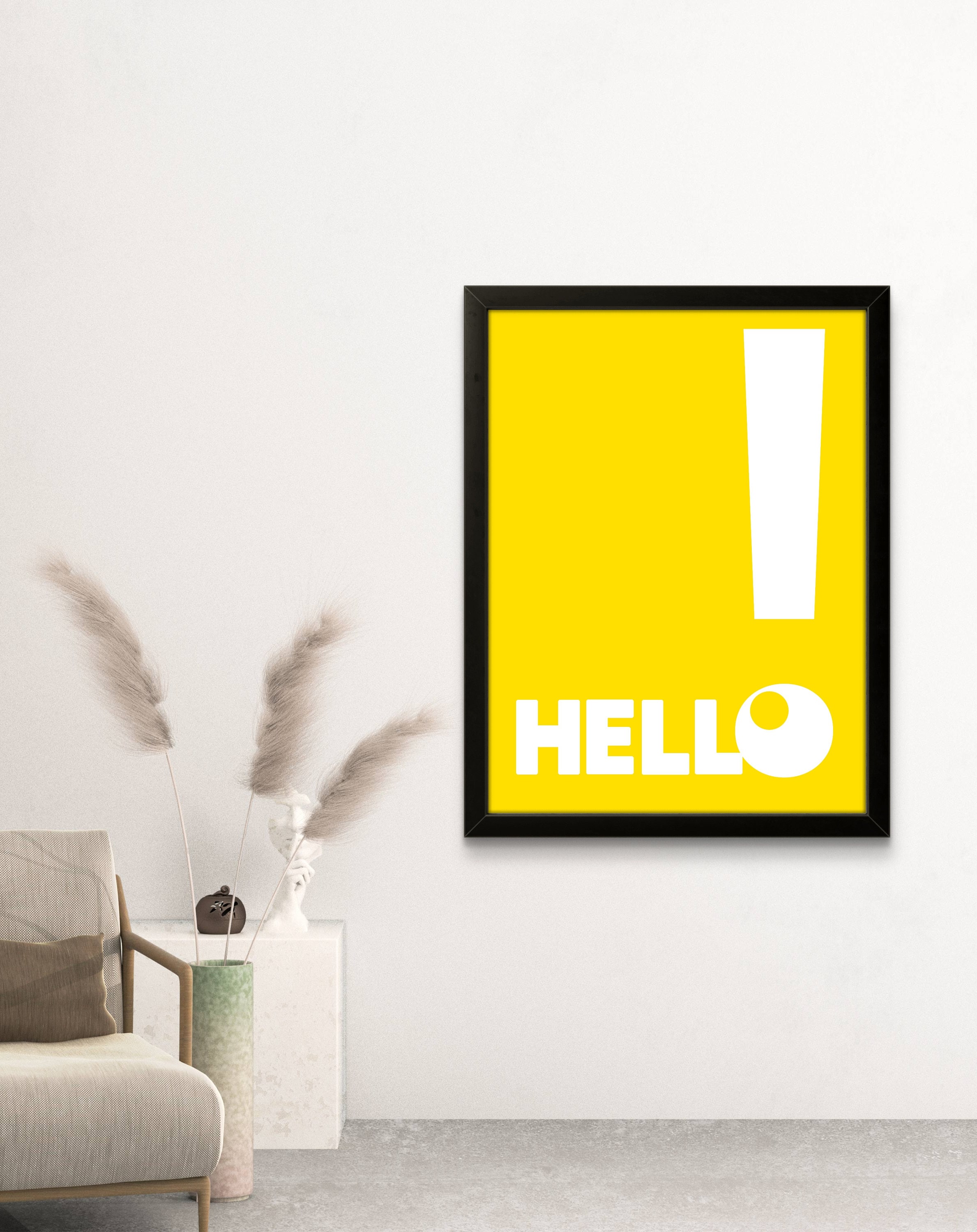 Hello Poster, Yellow Poster yellow 'hello' Greeting Poster Warm Welcome ...