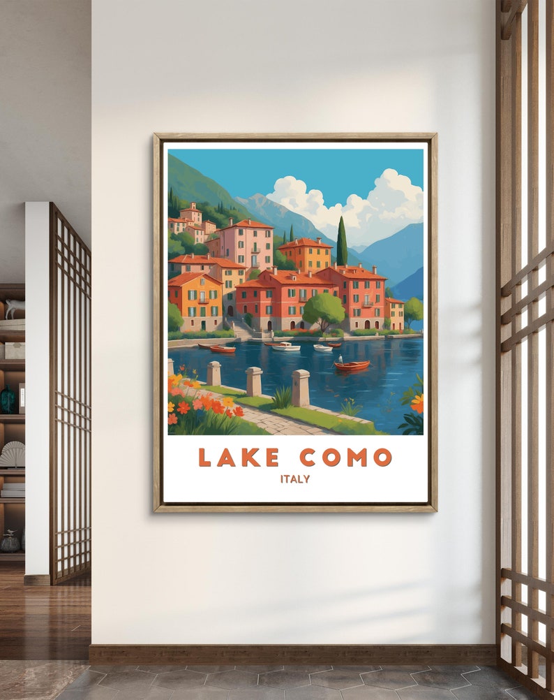 Lake Como Poster Stunning Art Print Showcasing the Picturesque Charm ...