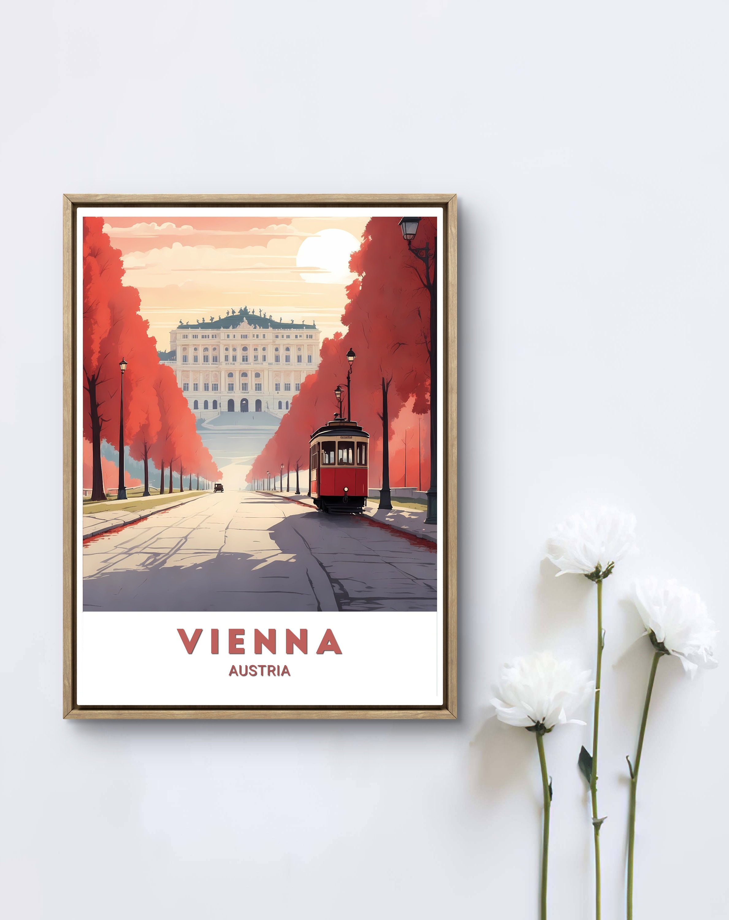 Vienna Poster Stunning Art Print of Vienna's Iconic Tram and Schönbrunn ...