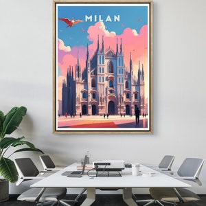 Milan Poster - Stunning Art Print of Milan Cathedral With Vibrant ...