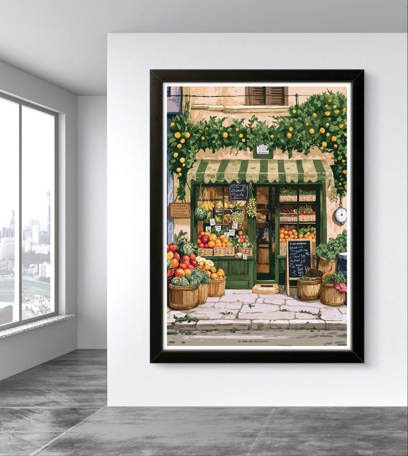 Mediterranean Fruit Shop Poster: Rustic Italian Kitchen Decor - Etsy