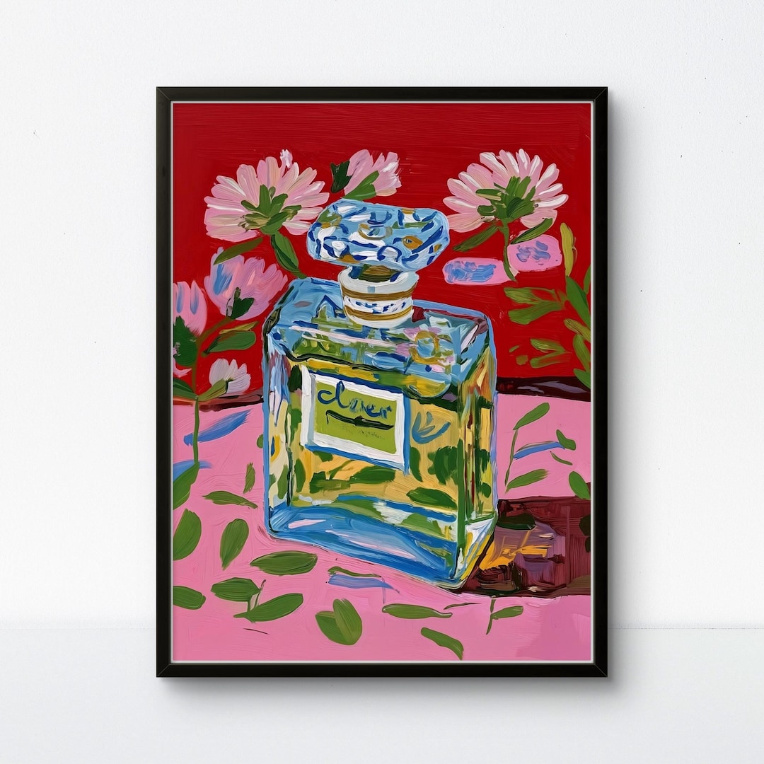 Matisse Style Perfume Bottle Poster: Bold Floral Still Life - Etsy